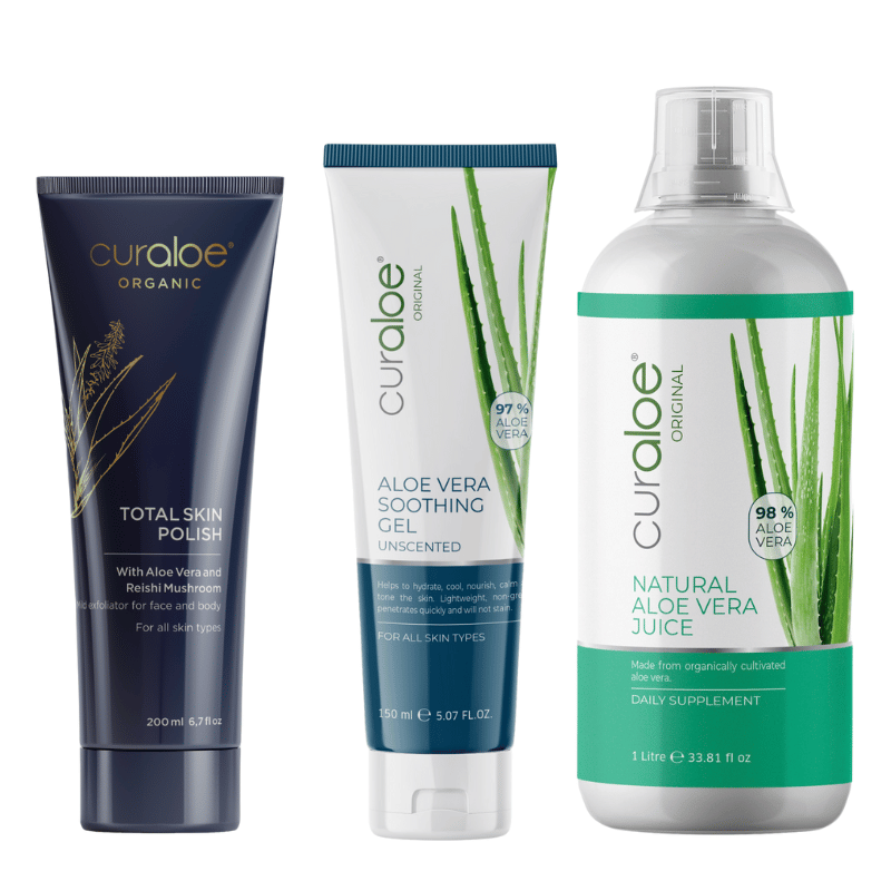 Curaloe Aloe Vera Skin & Body Starter Pack for Nourishing Care